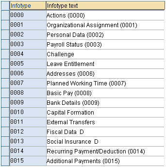 SAP HR Infotype Numbers - Lorenzo Data Solutions
